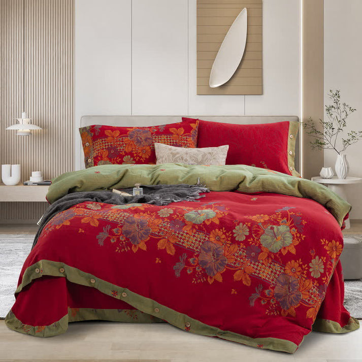 Ownkoti Pure Cotton Floral Button Bedding Sets (4PCS) – ownkoti