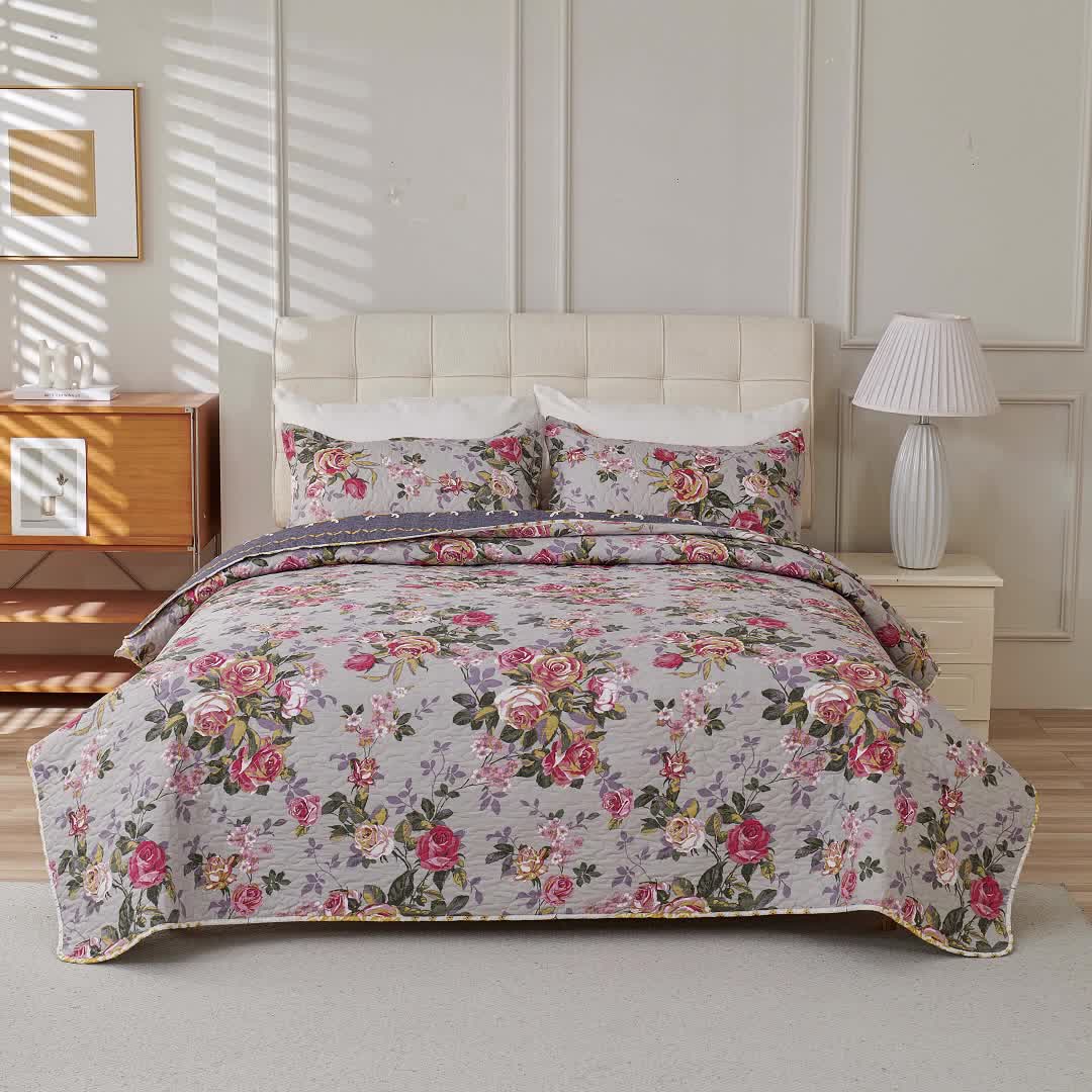Retro Luxurious Peony Flower Coverlet – ownkoti