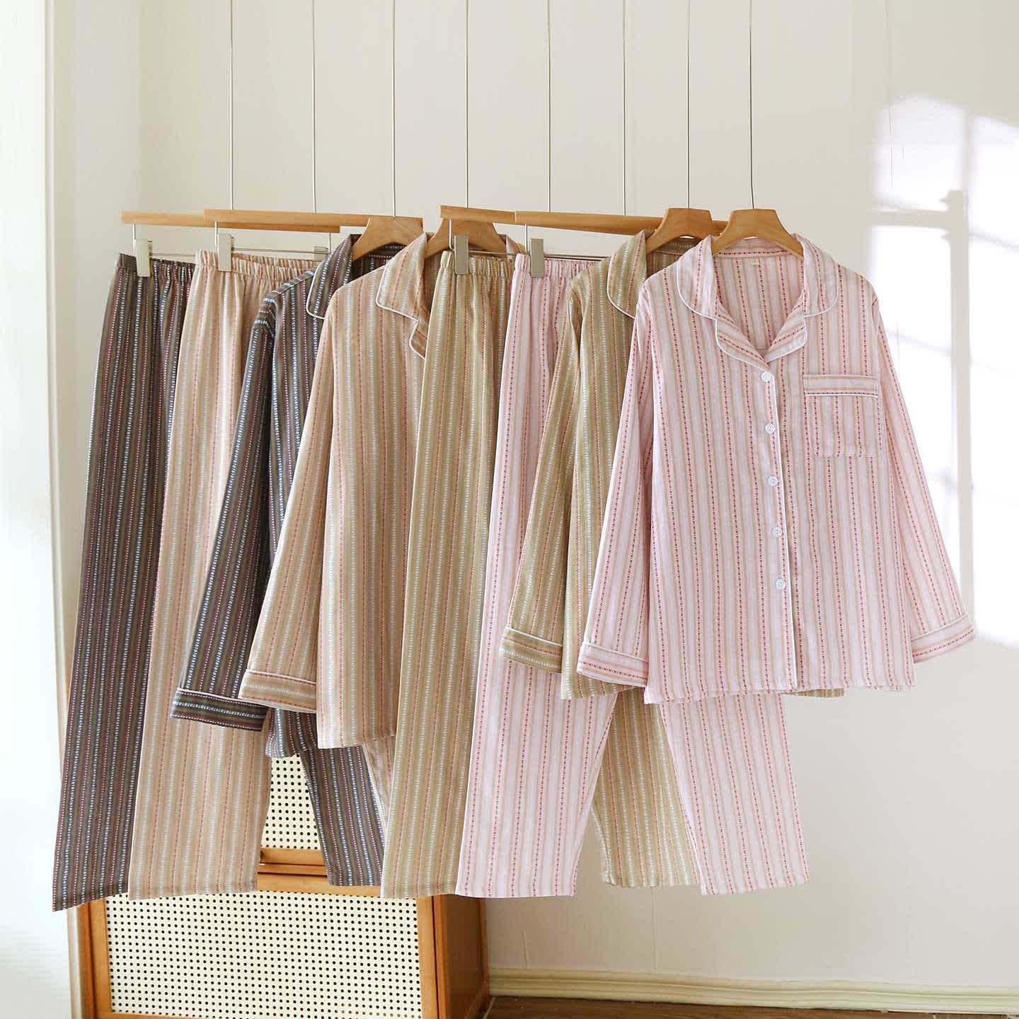 Ownkoti Matching Cotton Gauze Striped Loungewear Set – ownkoti