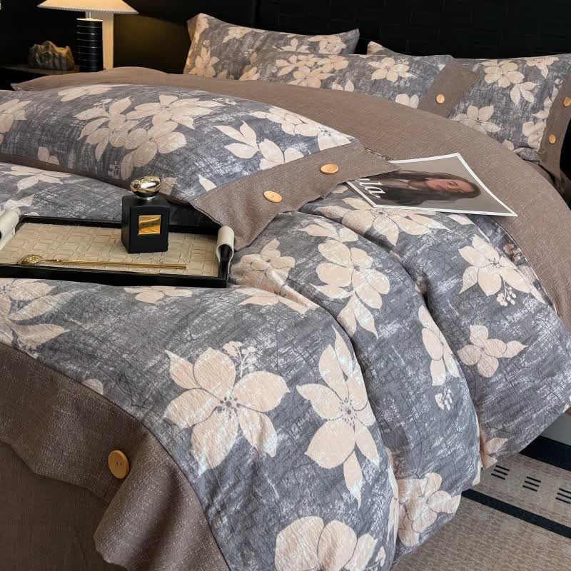 Ownkoti Lily Linen Button Bedding Set (4PCS) – ownkoti