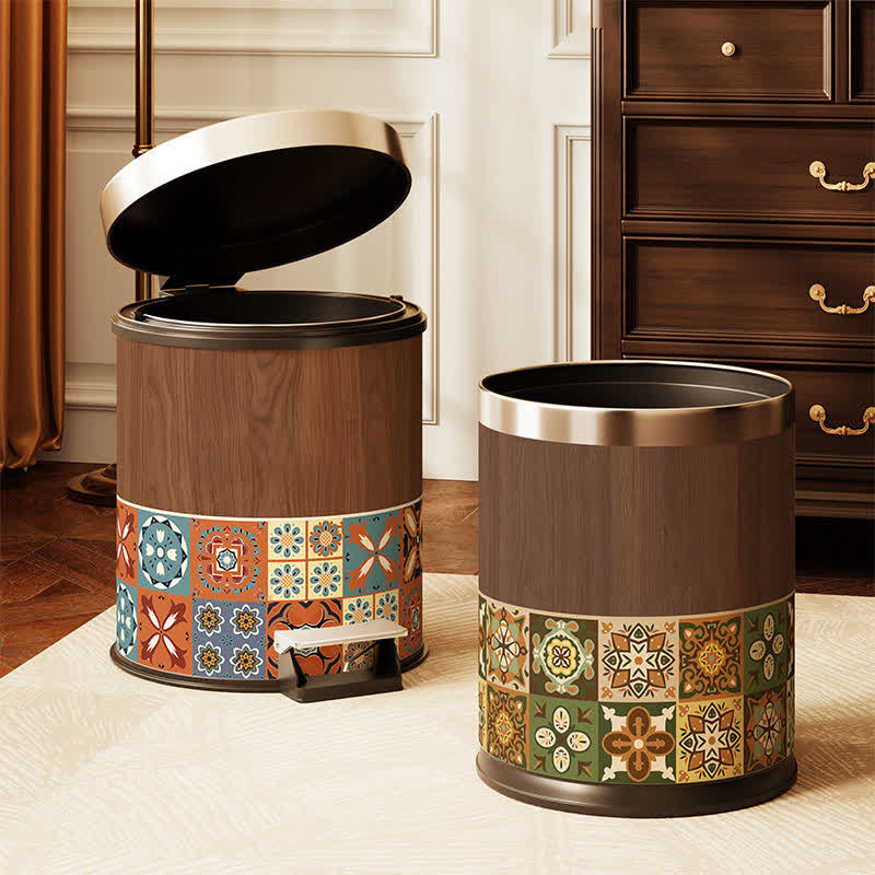Ownkoti Vintage Mediterranean Double-Layer Trash Can – ownkoti