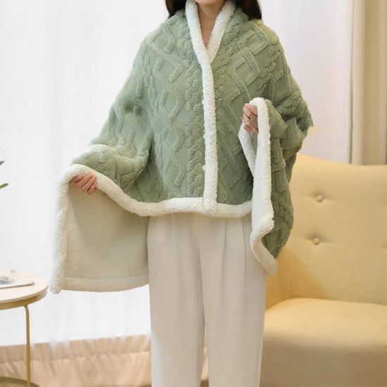 Ownkoti Argyle Pattern Warm Fleece Shawl Blanket – ownkoti